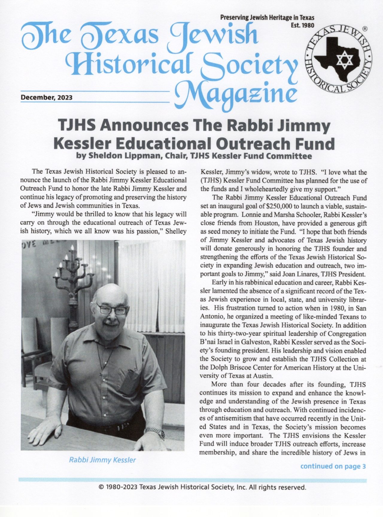 TJHS Magazine | Texas Jewish Historical Society